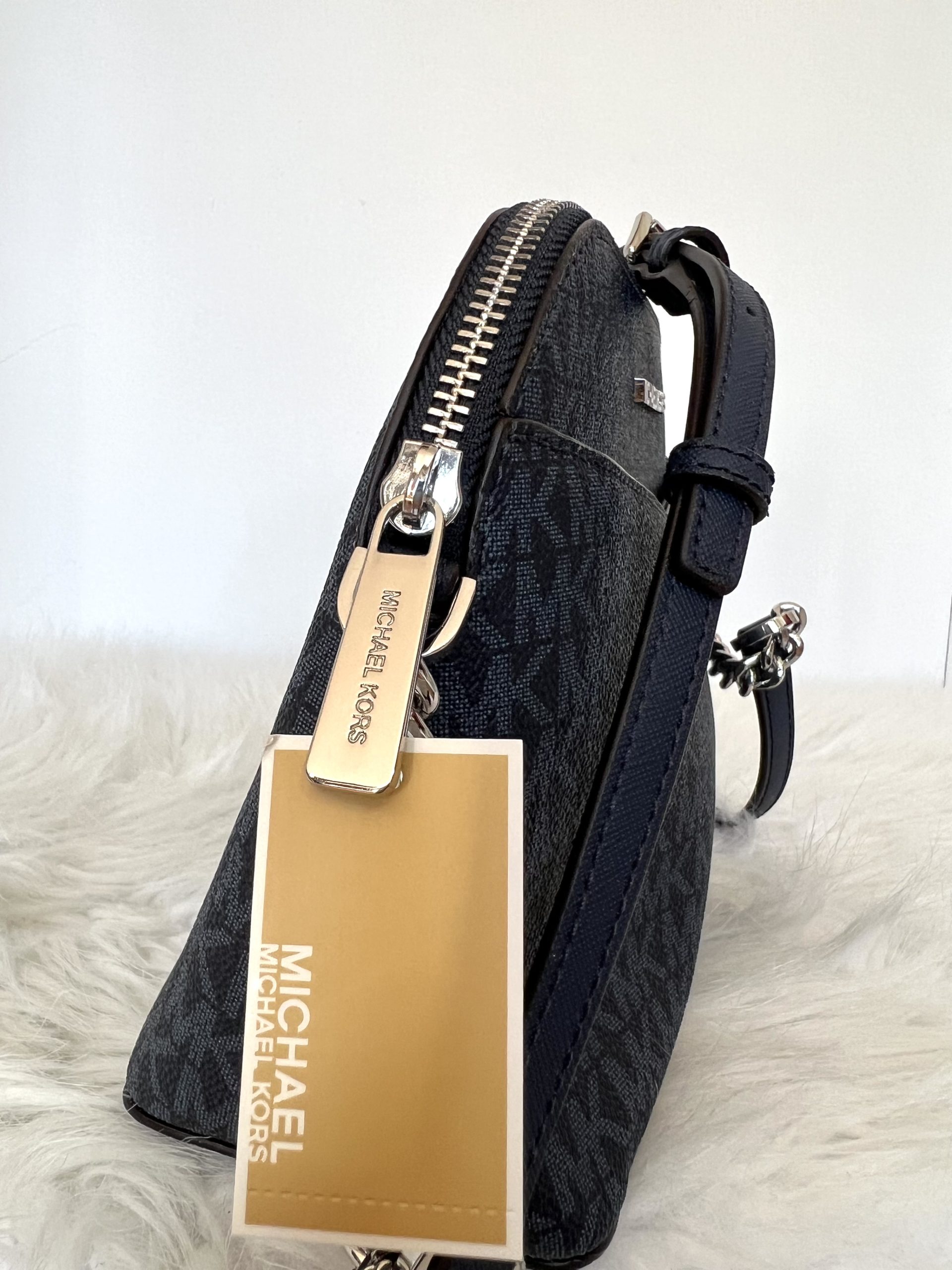 Crossbody MK monograma azul – Mimetista